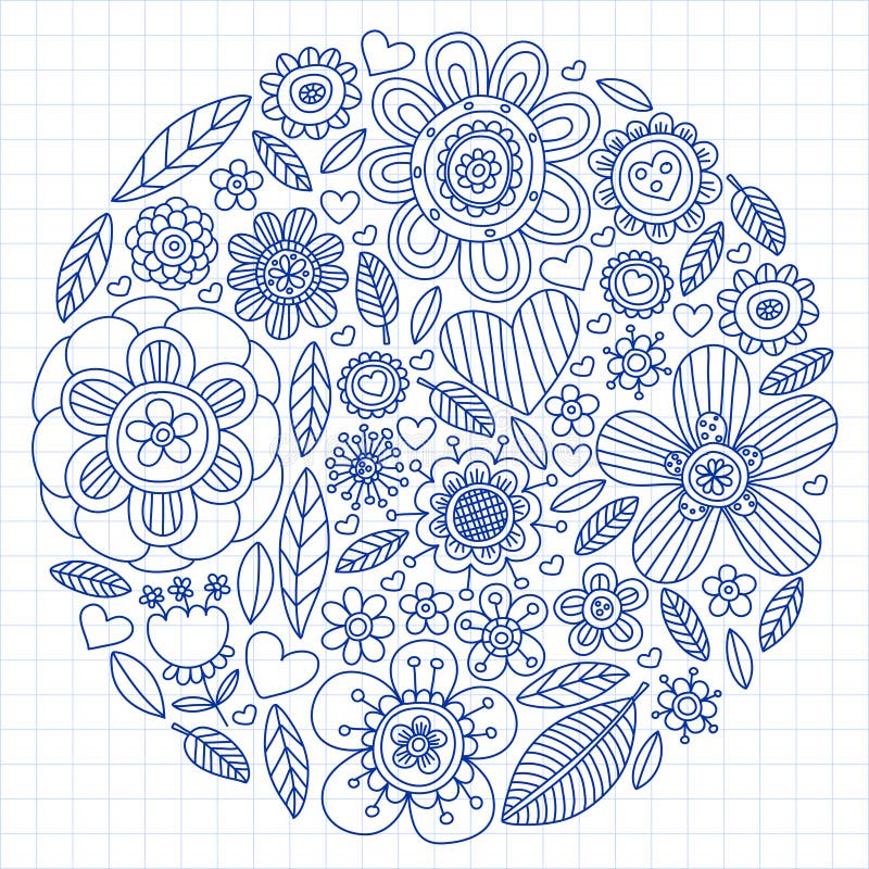 Flowers Vector Pattern. Background for Wedding Design, Coloring Page ...