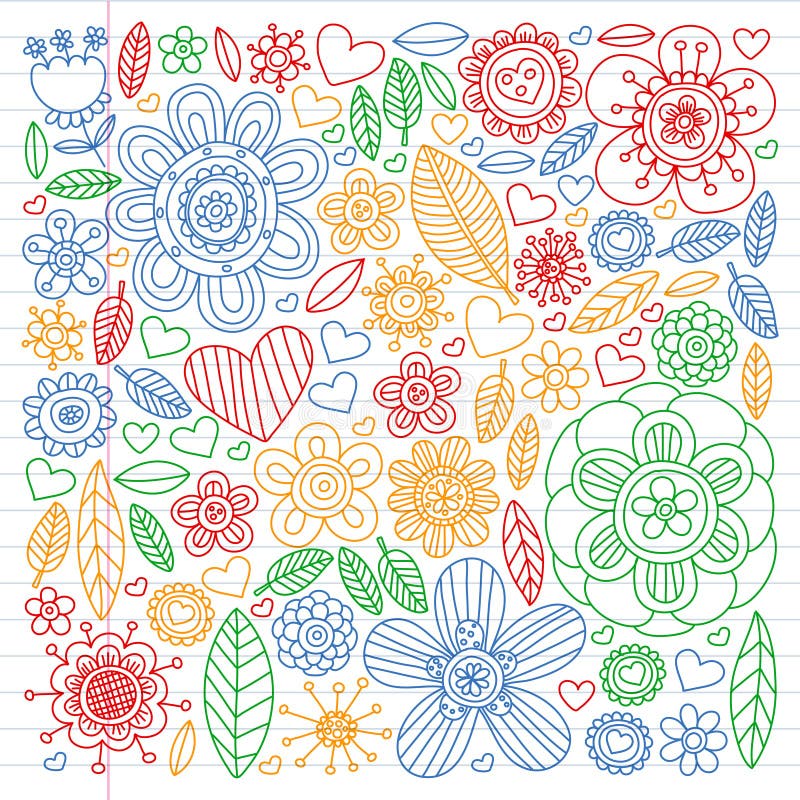 Flowers Vector Pattern. Background for Wedding Design, Coloring Page ...