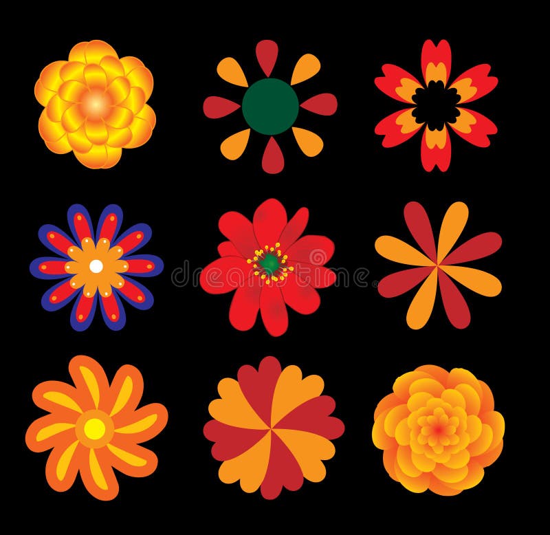 Flowers vector set stock vector. Illustration of marquee - 1931102