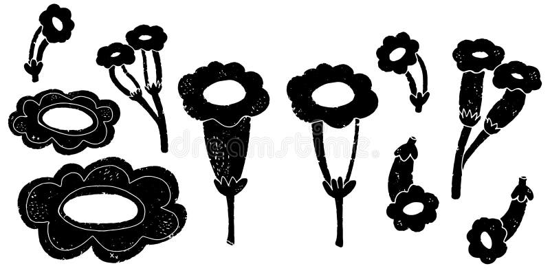 Flowers. Vector Set of Black Design Elements Stock Vector ...