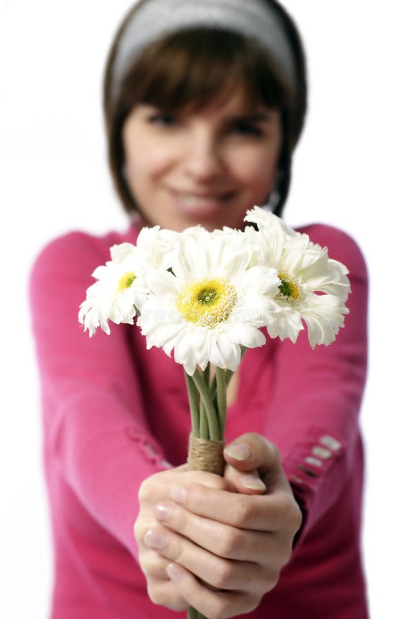 Flowers for you stock image. Image of person, holding - 2133717