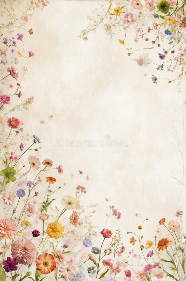 Delicate Small Floral Portrait Scrapbook: Vintage-Inspired Background ...
