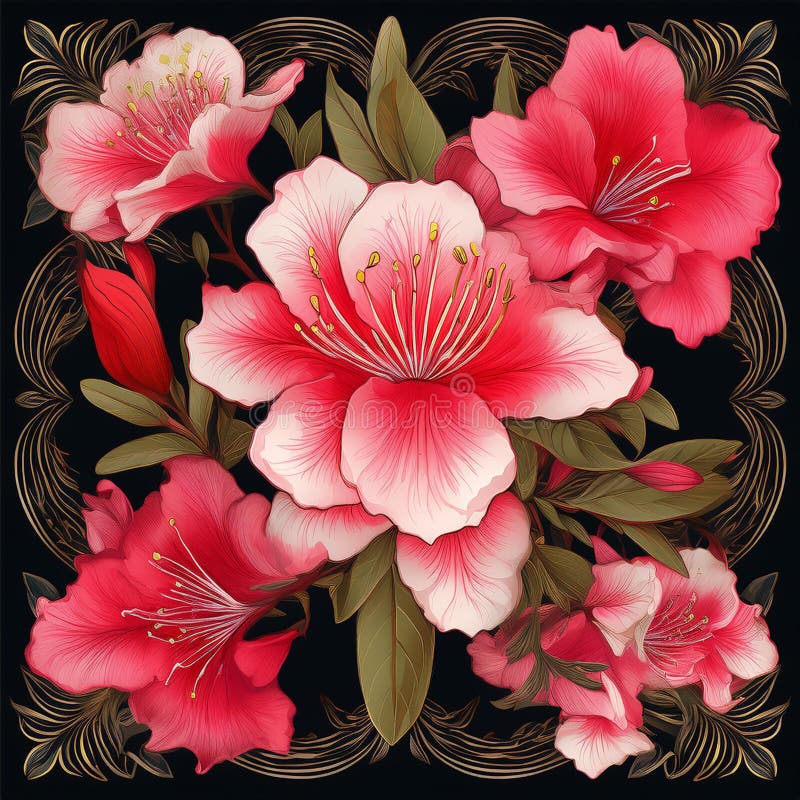 Flowers Bandana Pattern.Silk Scarf Design, Fashion Textile Stock ...