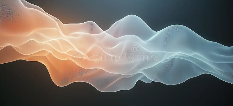 Flowing Abstract Background Featuring Soft Waves in Shades of Orange and White, Creating Serene ...