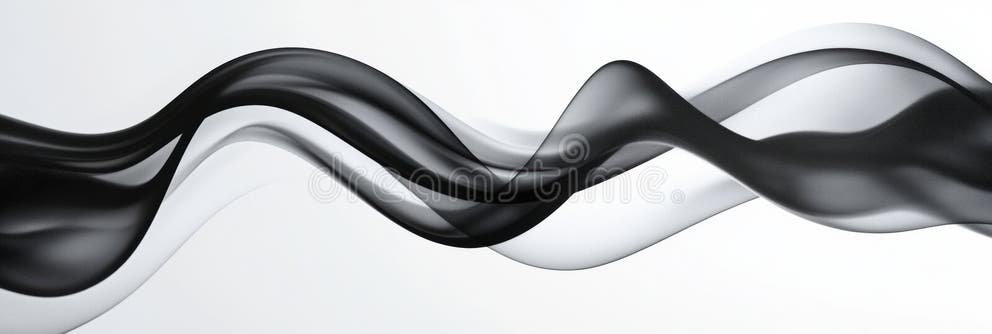 Flowing Abstract Black and White Waves Create a Smooth, Minimal Design ...