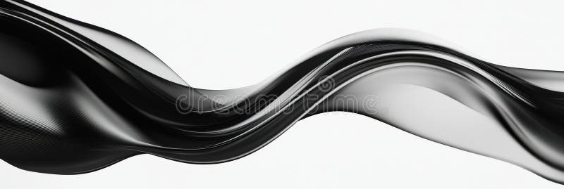 Flowing Abstract Black and White Waves Create Smooth Motion in a ...