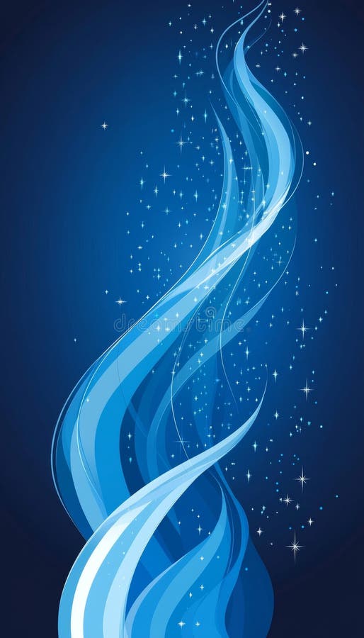 Flowing Abstract Blue Forms with Soft Highlights and Shadows, Bright ...