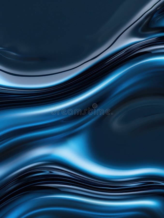Flowing Abstract Blue Waves Stock Illustration - Illustration of ...