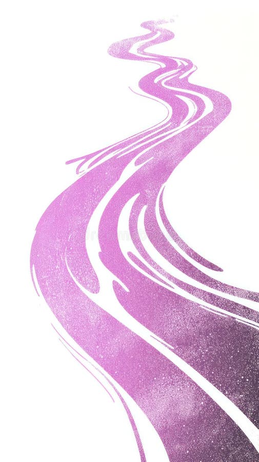 A Flowing Abstract Design Featuring a Winding Purple Path on a White ...
