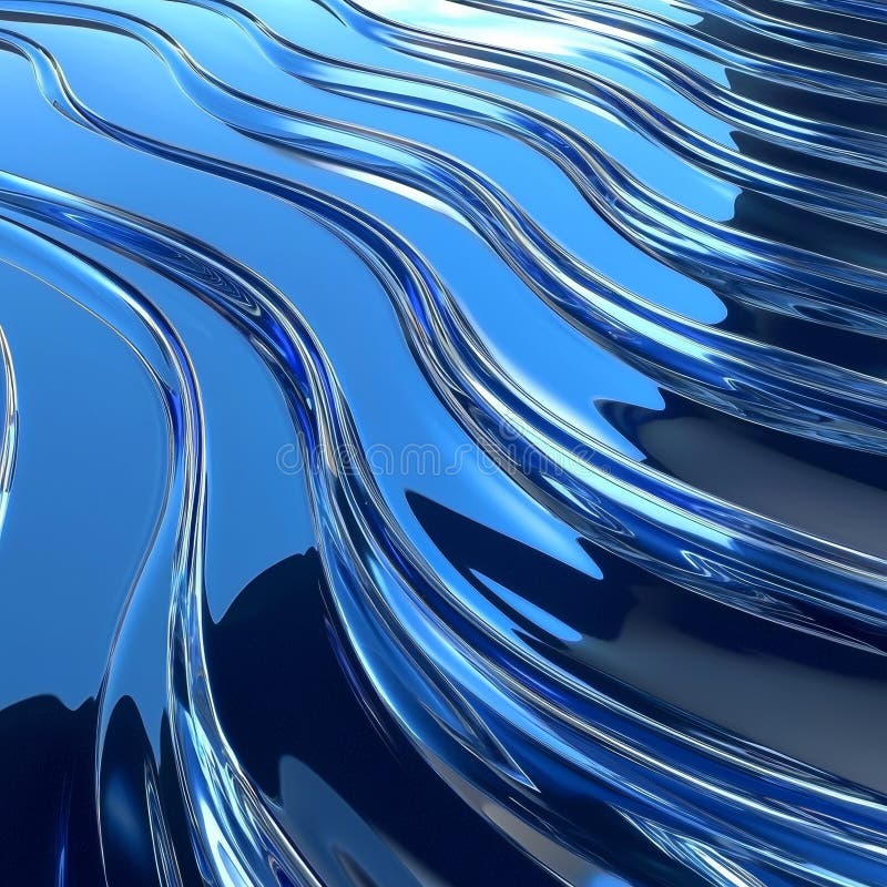 A Flowing Abstract Design in Various Shades of Blue that Conveys a ...