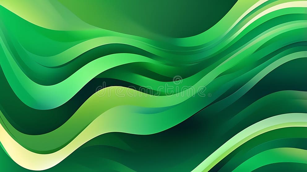 Flowing Abstract Green Curves, a I Generated Stock Illustration ...