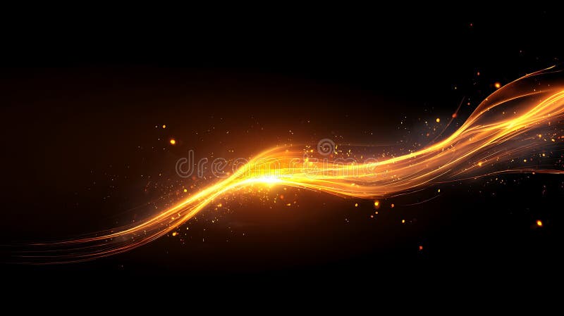 Flowing Abstract Light Forms a Bright, Dynamic Wave Across a Dark ...