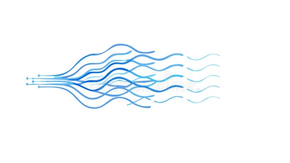 Flowing Abstract Lines Data Stream Vector, Vector Design Generative AI ...