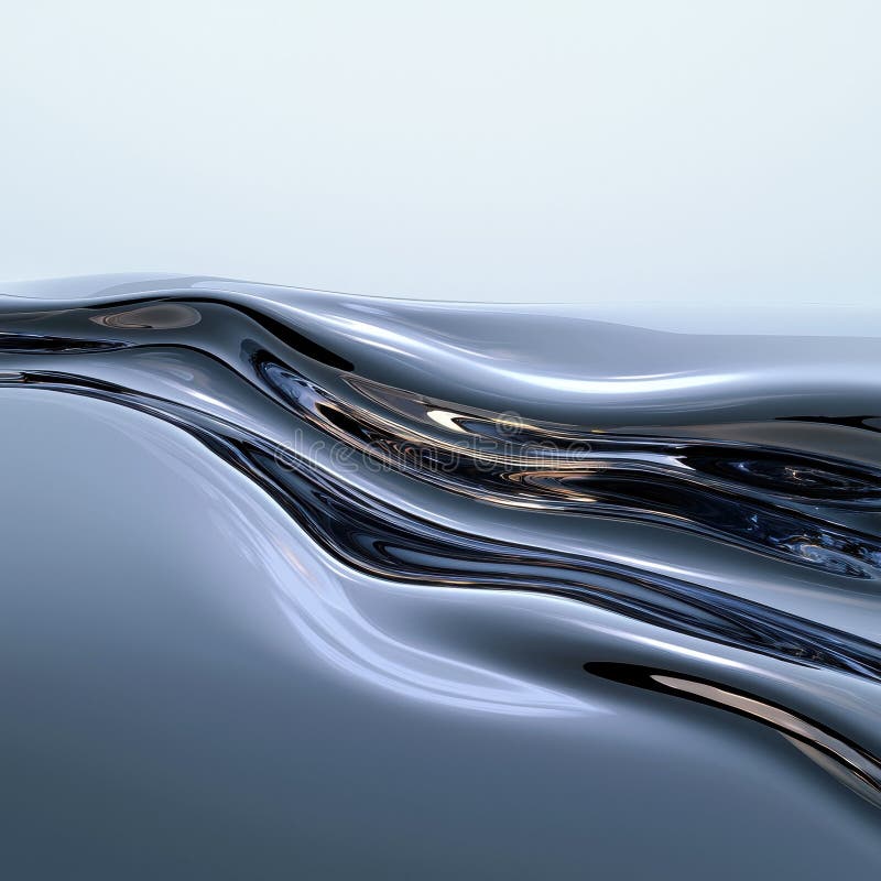 Flowing Abstract Liquid Metal Background Stock Illustration ...