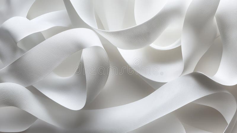 Flowing Abstract Pattern of Intertwined White Ribbons with Soft Shadows ...