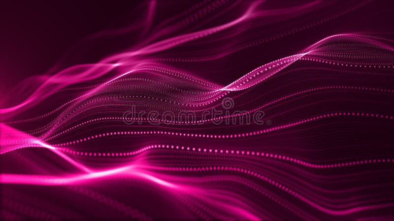 Flowing Abstract Pink Wave with Digital Lines, Perfect for Tech ...