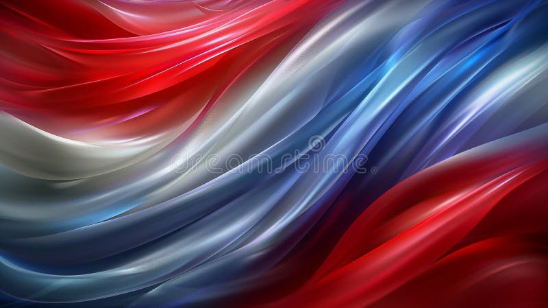 Flowing Abstract Red, White, and Blue Ribbons Stock Illustration ...
