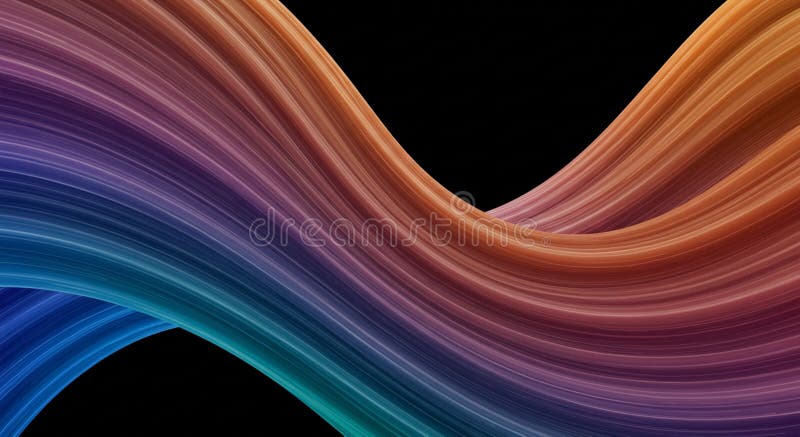 Flowing, Abstract Wave Forms with a Gradient of Colors from Blue and ...