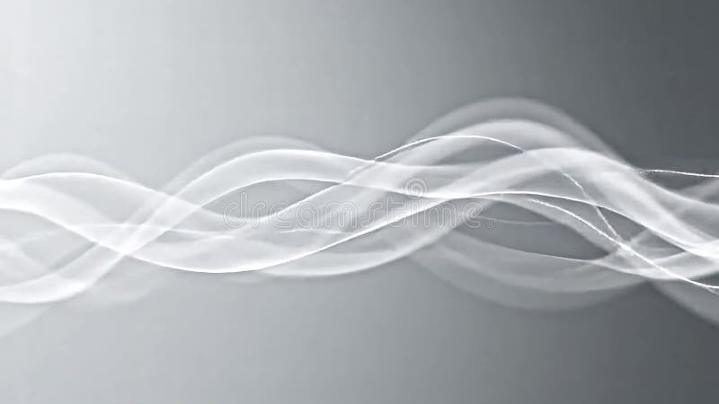 Flowing Abstract White Line Glowing on a Grey and White Background ...
