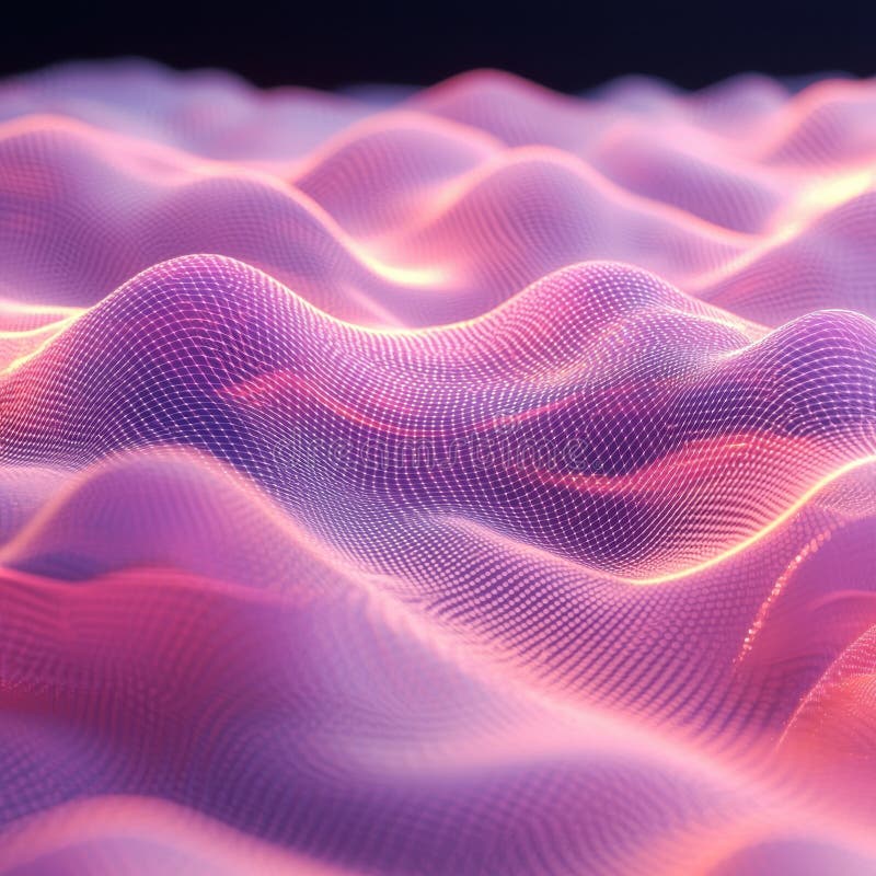 Flowing Air Like Currents Represented in Glowing Lines Create Tranquil ...