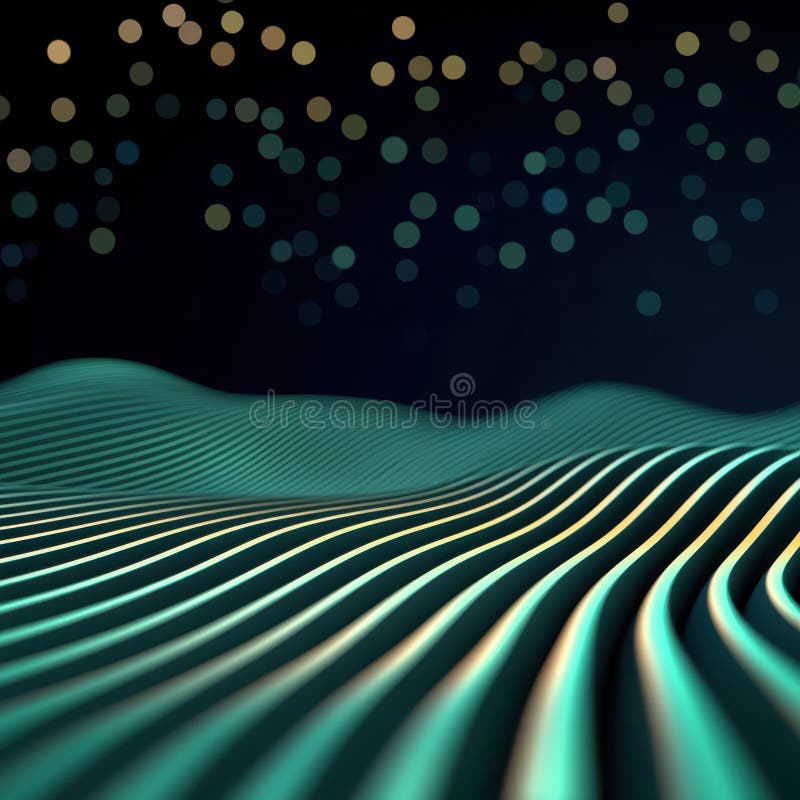 Flowing Air Like Currents Represented in Glowing Lines Create Tranquil ...