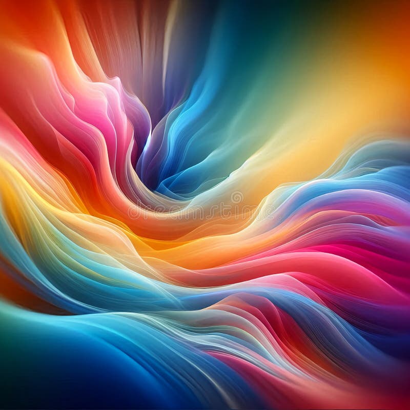 Abstract Multicolor Flowing Wave Background Stock Illustration ...