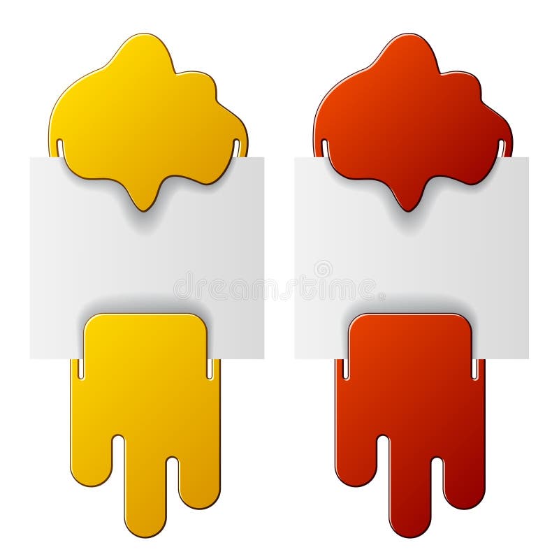 Flowing Attached Labels - Red and Yellow Stock Vector - Illustration of ...