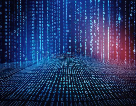 Flowing Binary Code Background in Technology Stock Illustration - Illustration of flowing, tech ...