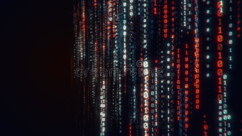 Flowing Binary Code Stream Animation Stock Video - Video of neon, flowing: 380797177