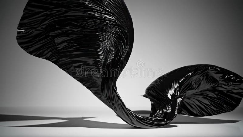 Flowing Black Abstract Form Displays Style, Innovation and Imaginative ...