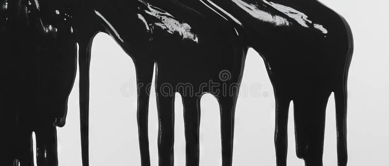 Flowing Black Ink with Varied Thickness Creating Unique Textures and ...