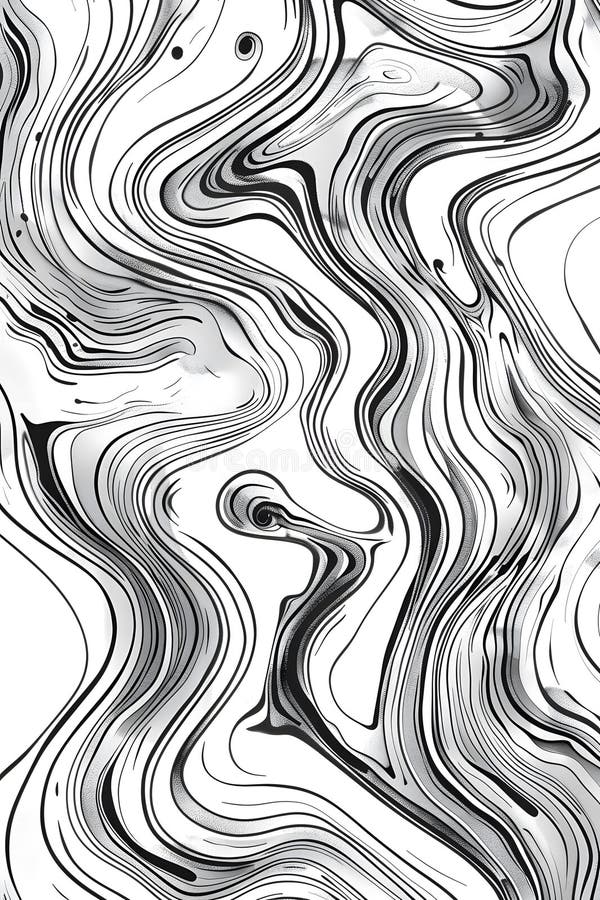 Design Elegant Monochrome Abstract Art with Fluid Dynamic Elements ...