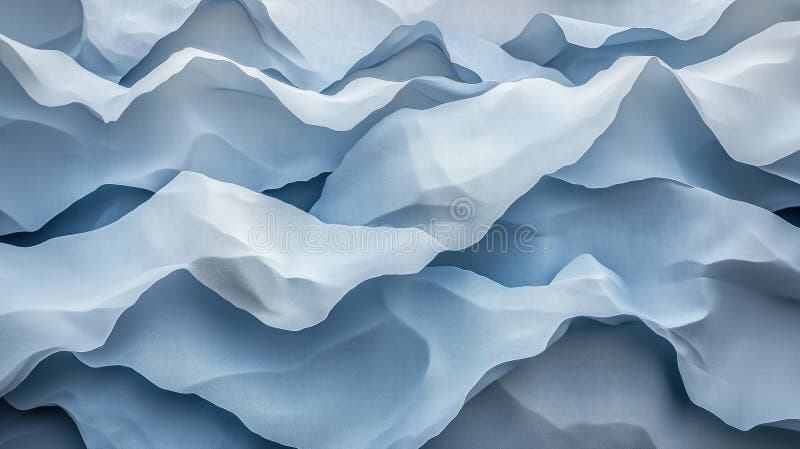 Flowing Blue Fabric Creating Soft and Elegant Waves Stock Photo - Image ...