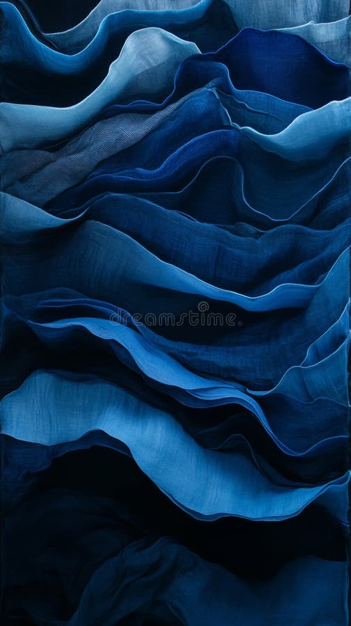 Flowing Blue Fabric Layers, Abstract Texture. Artistic Design Concept ...