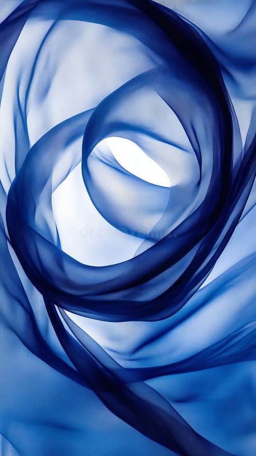 Flowing Blue Fabric Waves, Abstract Motion. Art and Design Concept ...