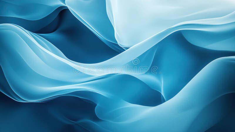 Flowing Blue Fabric Waves, Soft Textures, Smooth Gradients Stock Image ...