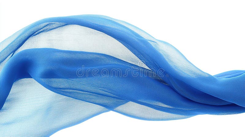 Flowing Blue Fabric on White Background Stock Illustration ...