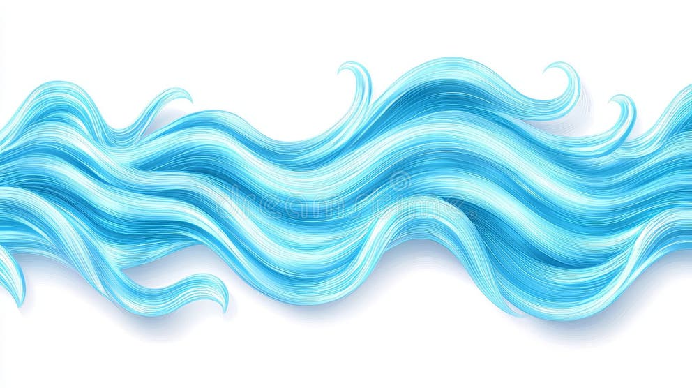Flowing Blue Gradient Waves, Seamless Pattern on Transparent Background ...