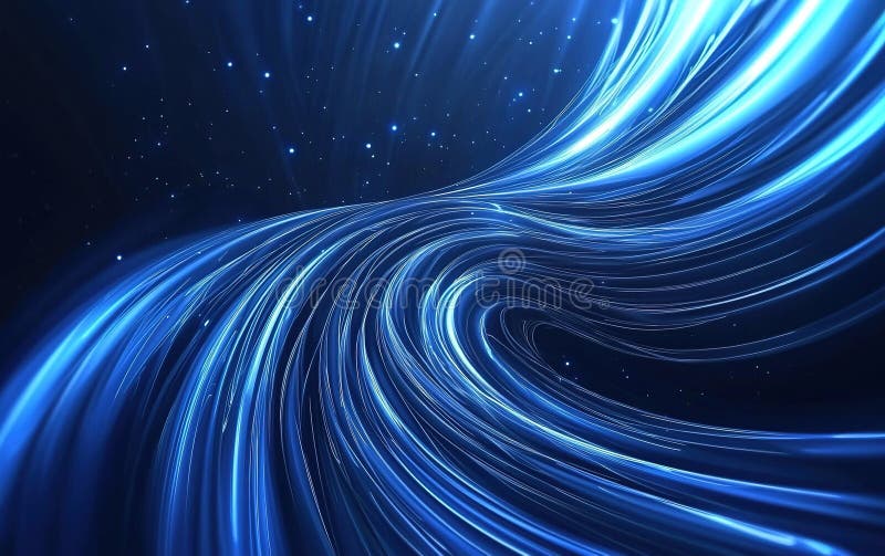 Flowing Blue Light Patterns in a Dark Cosmic Background Create a Sense ...