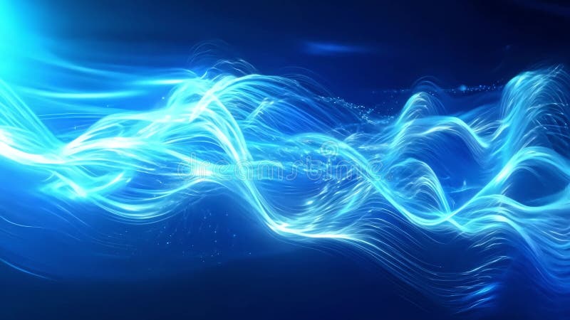 Flowing Blue Light Waves Background Stock Footage - Video of creative ...