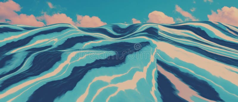 Flowing Blue Ocean Waves Create a Cinematic Pattern Viewed from Above ...