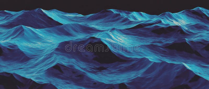 Flowing Blue Ocean Waves Create a Seamless Cinematic Pattern from a Top ...