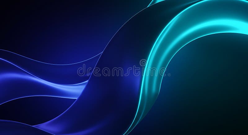 Flowing Blue and Teal Waves Creating a Dynamic Abstract Background ...