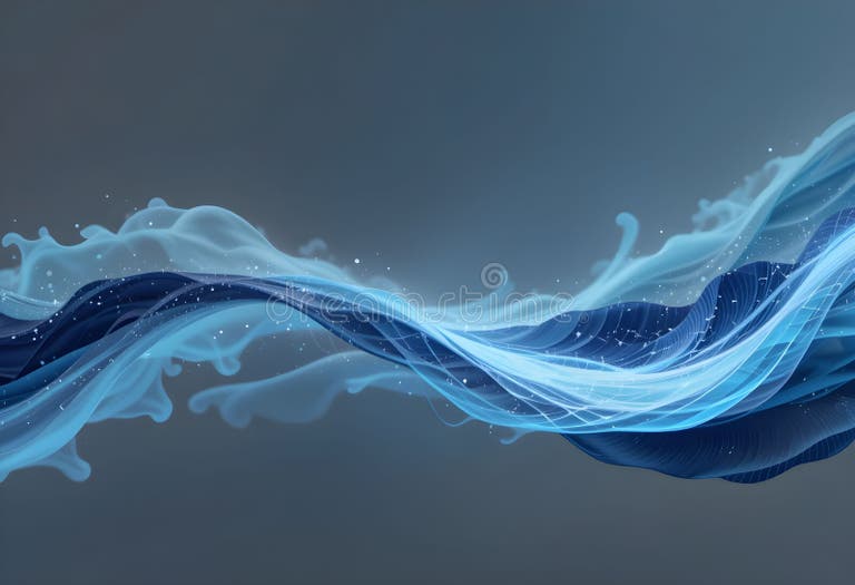 A Beautiful Abstract Background Featuring Smooth Blue Flame Waves ...