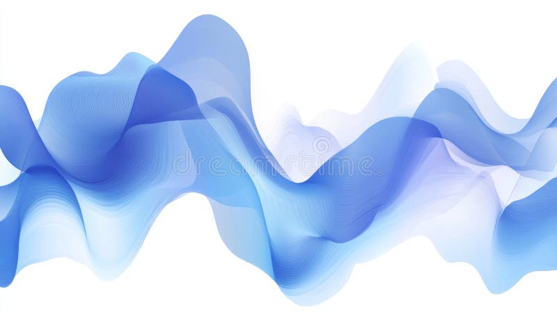 Flowing Blue a Wispy Abstract Wave Pattern of Varied Thickness and ...