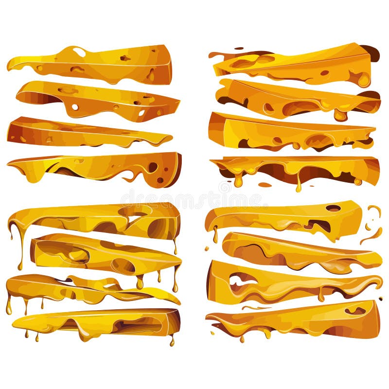 Flowing Bright Yellow Cheese Vector Illustration Stock Illustration ...