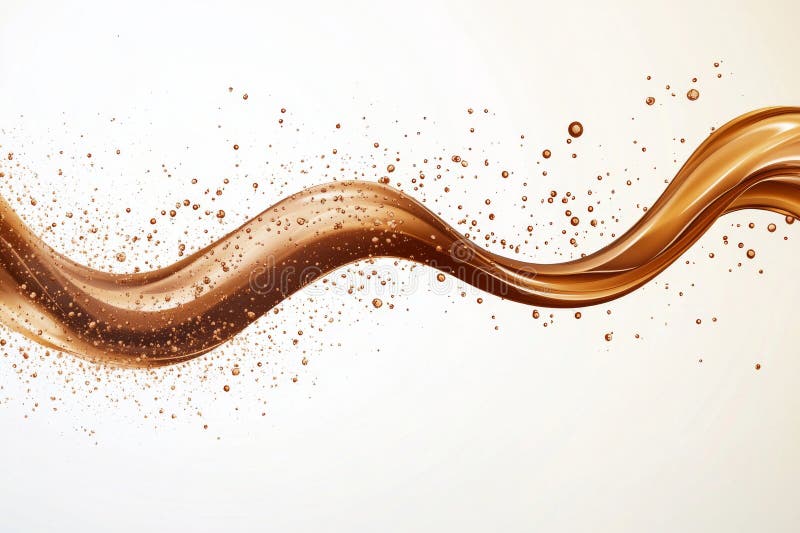 Flowing Brown Liquid Liquid Element in Form of a Wave, Made of Dark ...