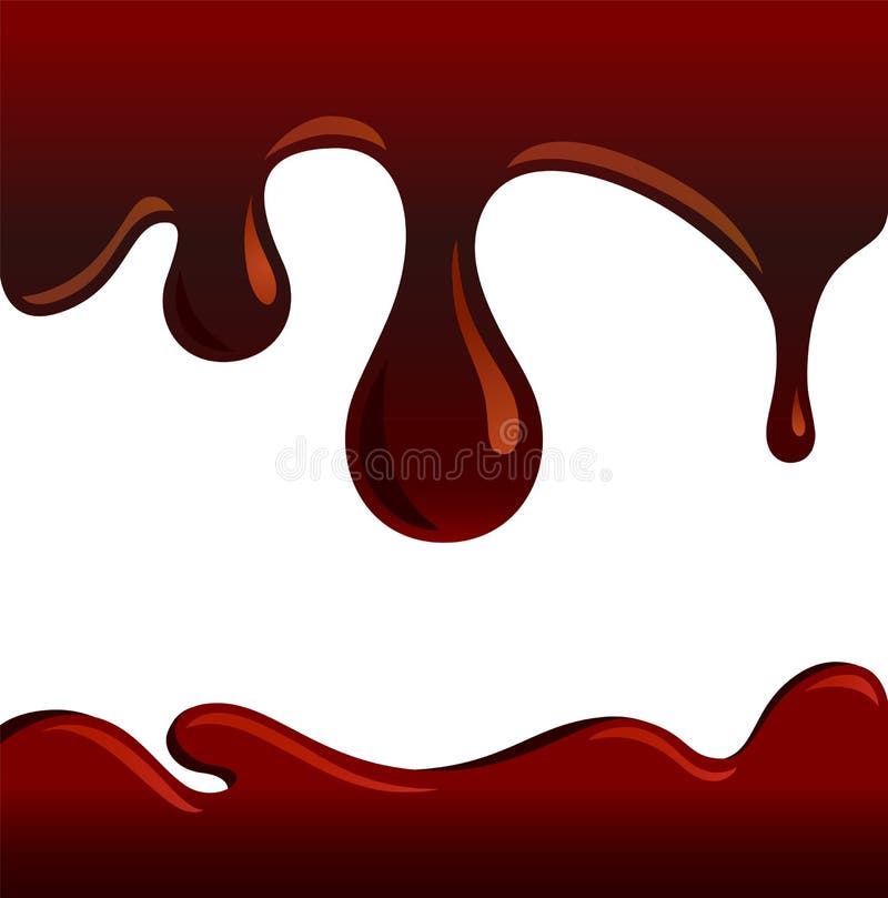 Flowing Brown Syrup. Chocolate Drop Stock Vector - Illustration of ...