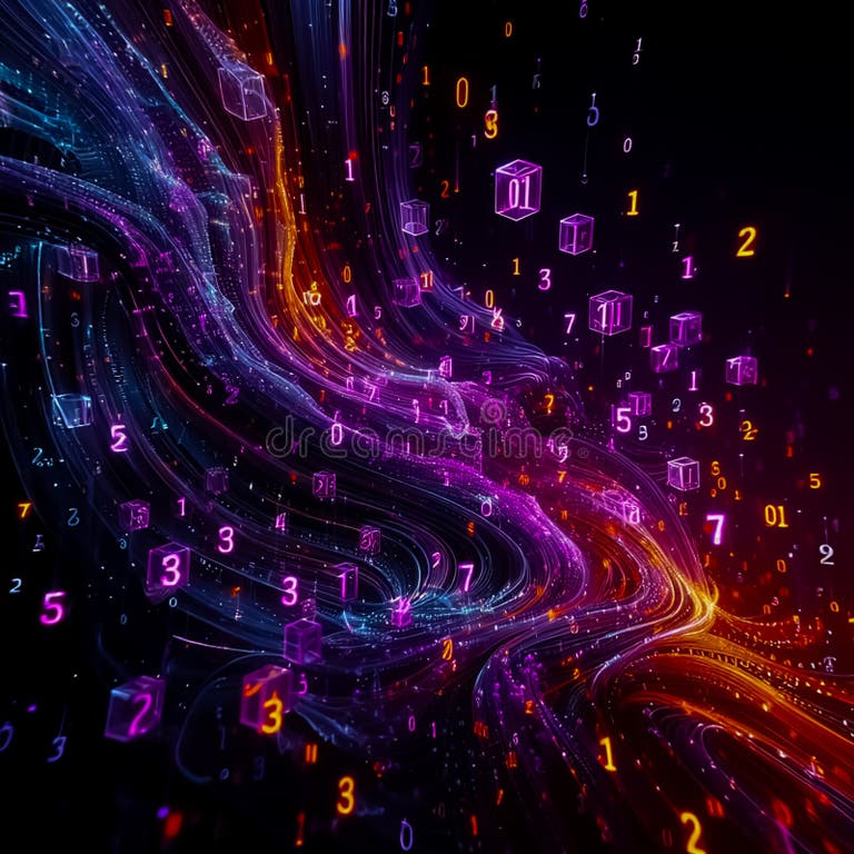 Binary Code Isolated Waves Line Stock Illustrations – 25 Binary Code ...