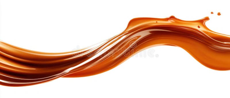 Flowing Caramel Wave on White Background Stock Illustration ...